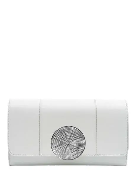 Perrin Le Disque Strass Clutch - White/strass