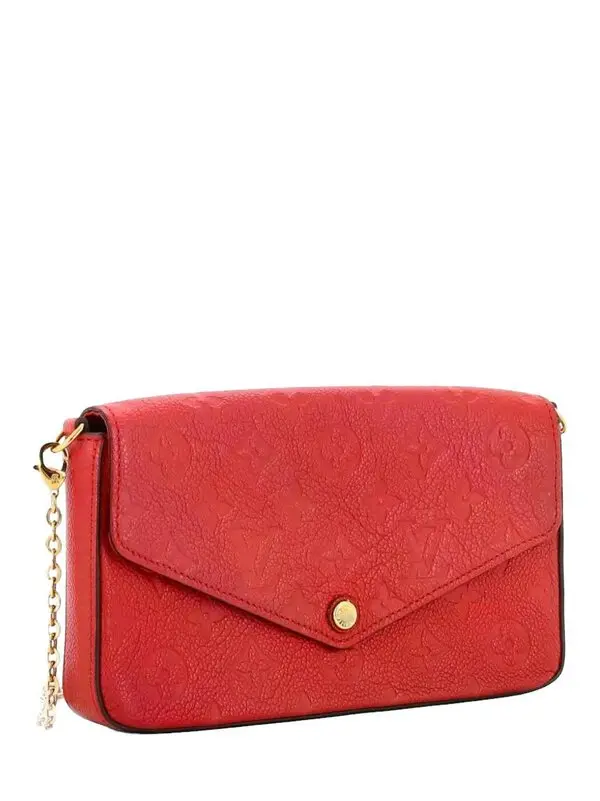 LOUIS VUITTON Felicie Pochette Monogram Empreinte Leather Crossbody Bag - Red