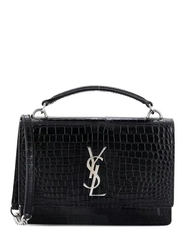 Saint Laurent Sunset Top Handle Chain Wallet - Black
