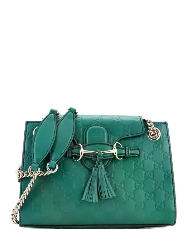Gucci Emily Chain Flap Ssima Leather Small Shoulder Bag - Green