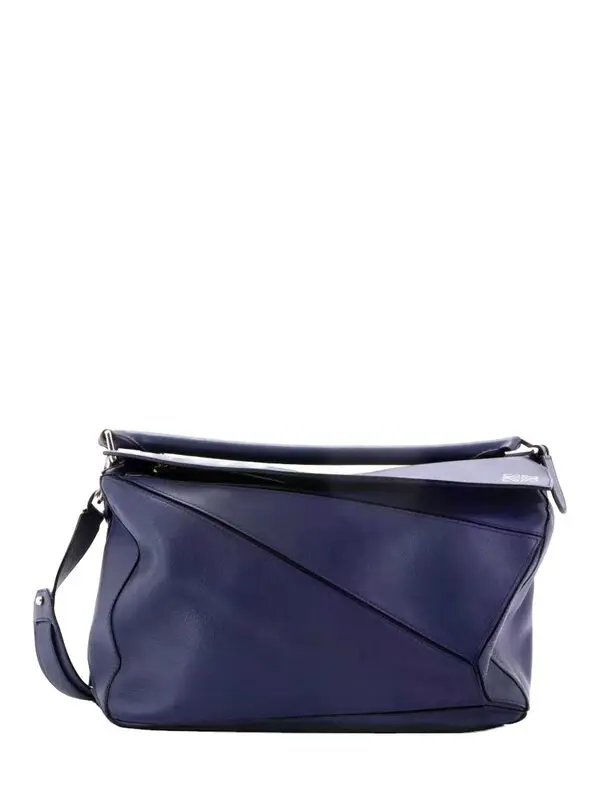 Loewe Puzzle Bag Leather Large Satchel - Blue