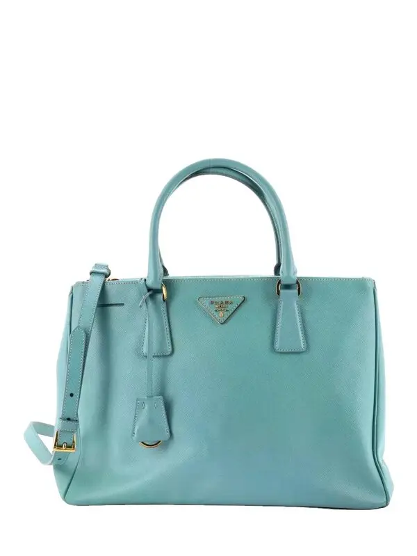 Prada Lux Saffiano Leather Medium Tote Bag - Blue