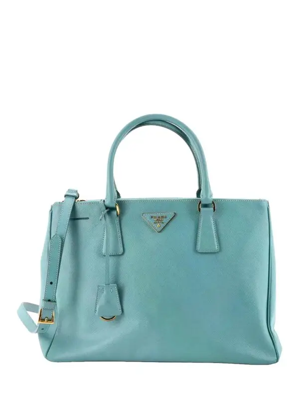 Prada Lux Saffiano Leather Medium Tote Bag - Blue
