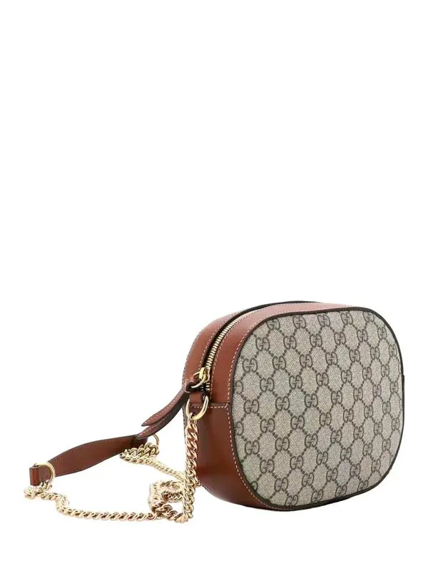 Gucci Chain Gg Coated Canvas Mini Crossbody Bag - Brown