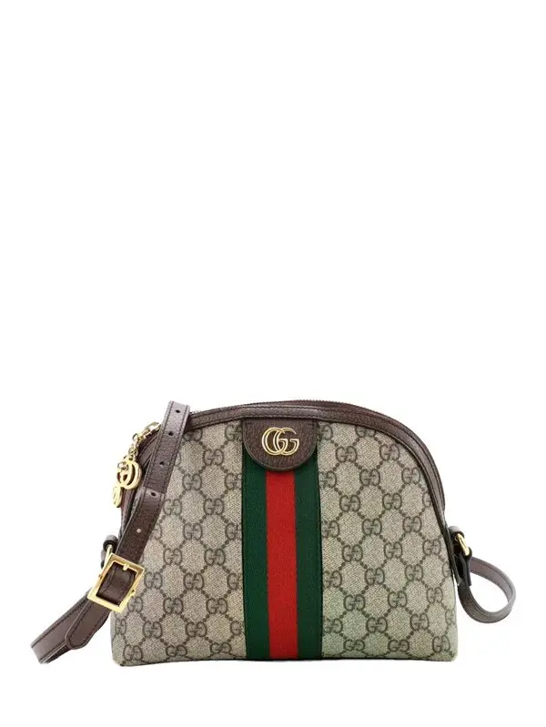 Gucci Ophidia Dome Gg Coated Canvas Small Shoulder Bag - Brown
