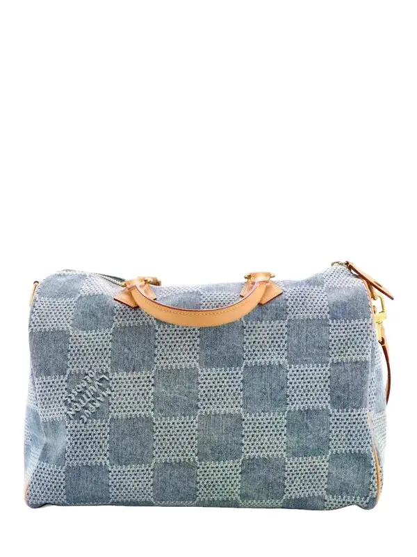 LOUIS VUITTON Speedy Bandouliere 40 Damier 3d Denim Shoulder Bag - Blue