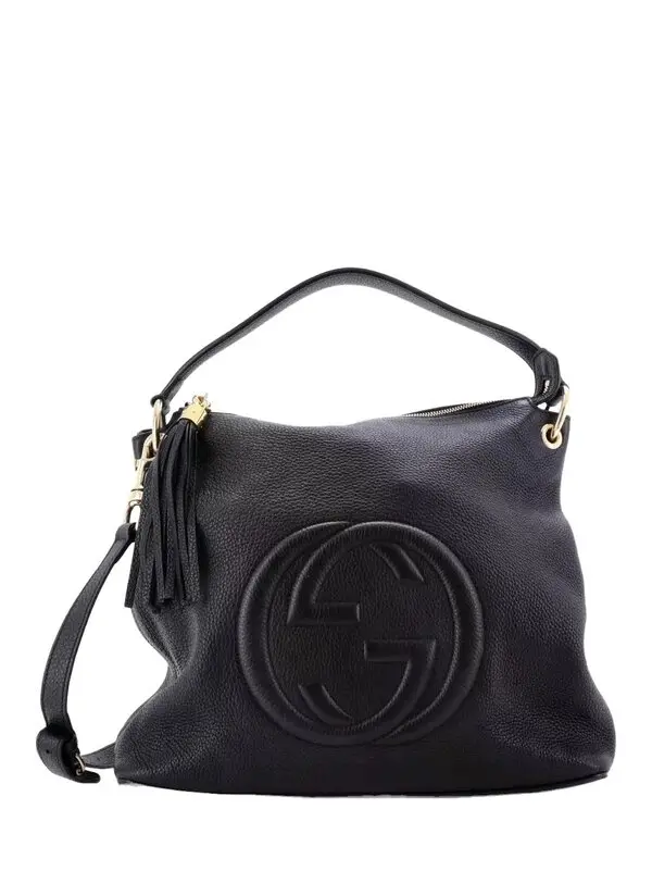 Gucci Soho Convertible Leather Large Hobo Bag - Black