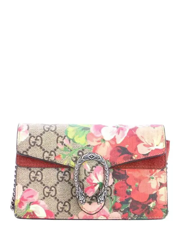 Gucci Dionysus Blooms Print Gg Coated Canvas Super Mini Crossbody Bag - Multicolour