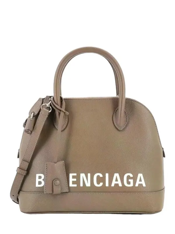 Balenciaga Logo Ville Small Satchel - Brown