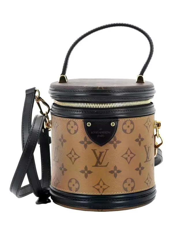 LOUIS VUITTON Cannes Handbag Reverse Monogram Canvas Satchel - Black