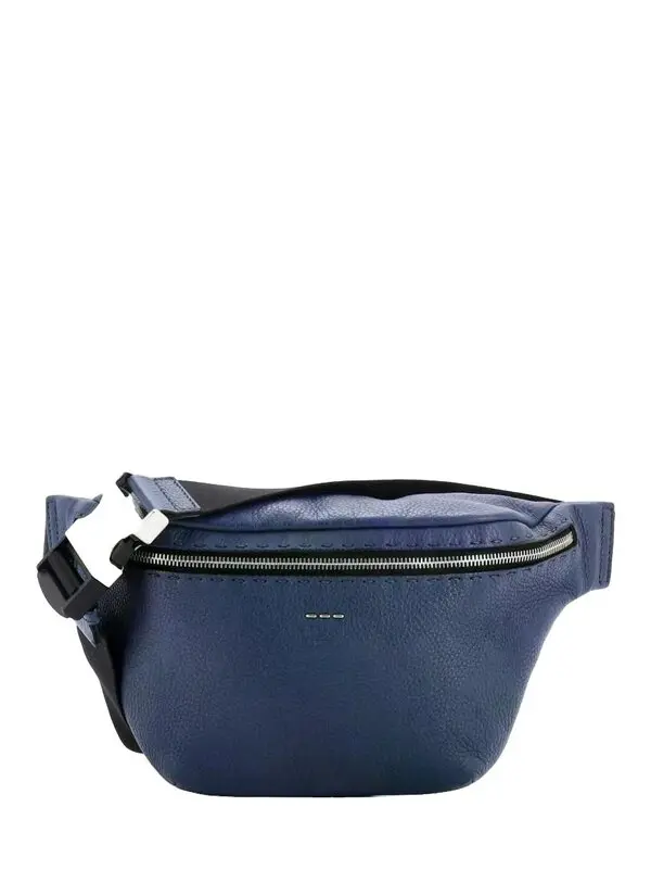 Fendi Selleria Zip Leather Small Belt Bag - Blue