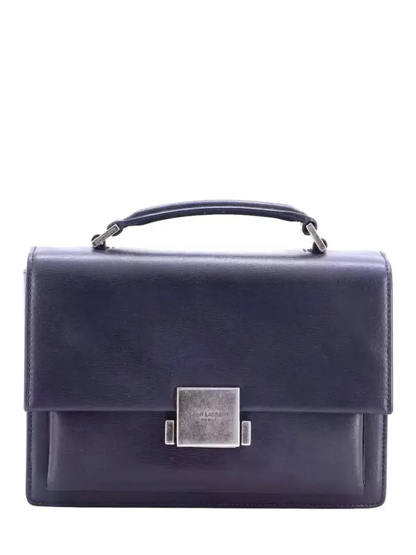 Saint Laurent Bellechasse Leather Medium Satchel - Blue