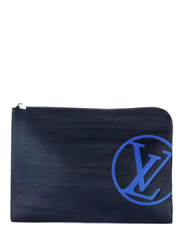 LOUIS VUITTON Pochette Jour Initials Epi Leather Gm Clutch Bag - Blue