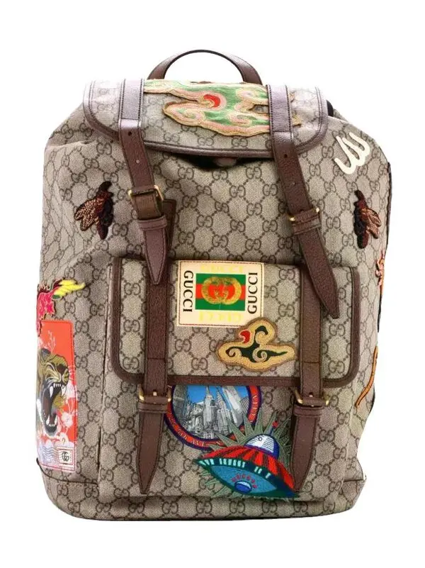 Gucci Courrier Soft Gg Coated Canvas Large Backpack - Brown