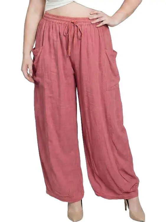 STANDARDS & PRACTICES Shantung Harem Pants - Rose