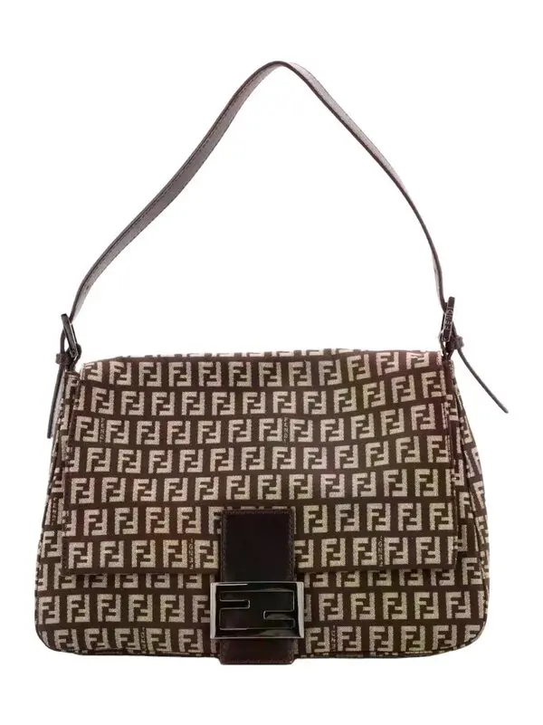 Fendi Mama Forever Bag Zucchino Canvas Shoulder Bag - Brown