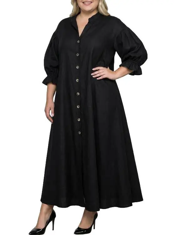 STANDARDS & PRACTICES Maxi Shirtdress - Black
