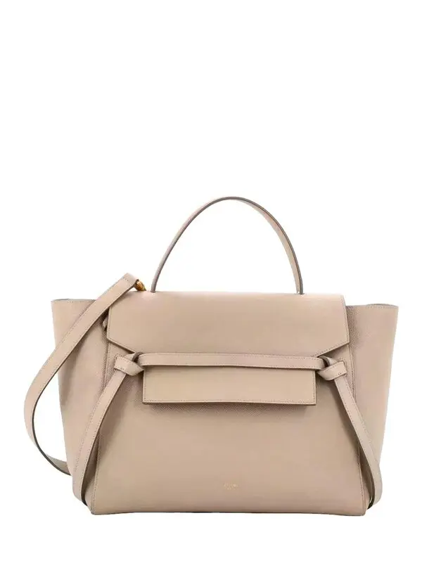 Celine Belt Bag Textured Leather Mini Shoulder Bag - Neutrals