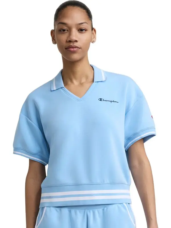 Champion Embroidered Script Logo Tennis Court Polo - Placid Blue