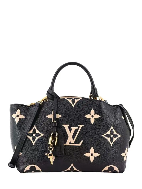 LOUIS VUITTON Petit Palais Handbag Bicolor Monogram Empreinte Giant Satchel - Black