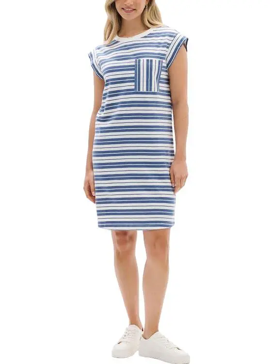 HATLEY Striped T-shirt Dress - Blue