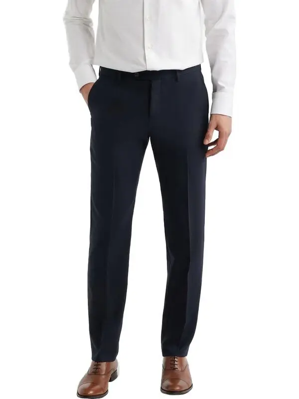 Berle Tropical Weight Wool Dress Pants - Navy