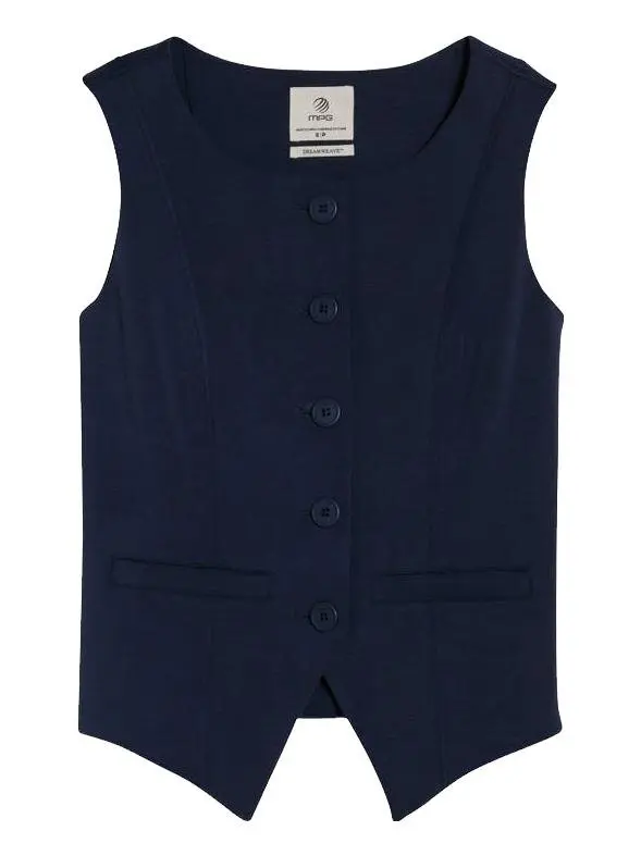 MPG Dreamweave Knit Button Front Vest - Navy Blazer