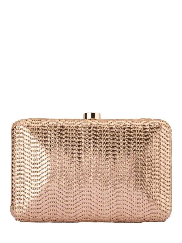 OLGA BERG Hannah Faux Leather Clutch - Copper