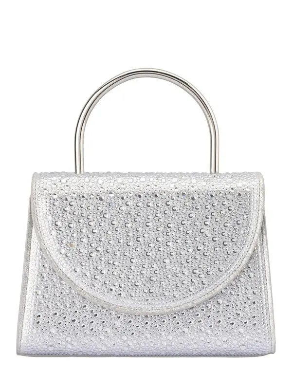 OLGA BERG Annabel Crystal Top Handle Bag - Silver