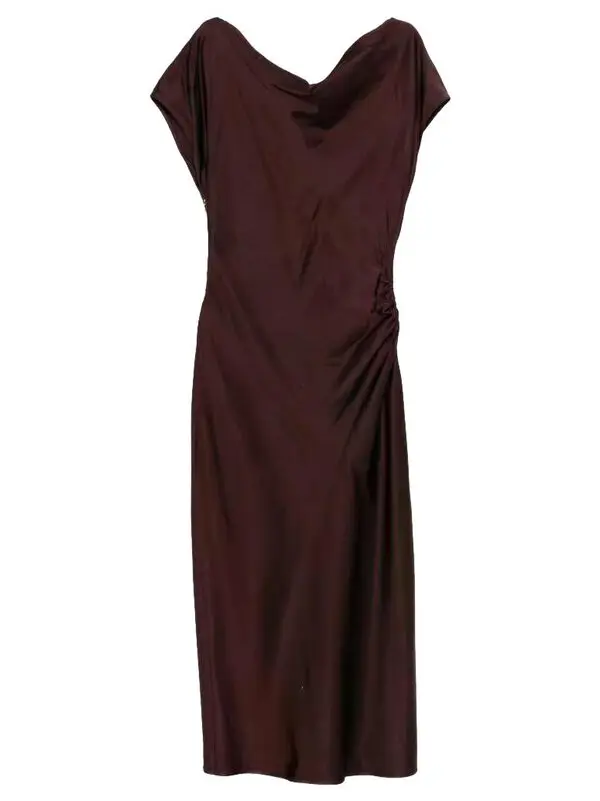 Liu Jo Draped-detail Midi Dress - Brown