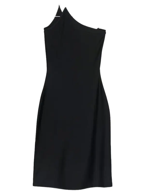 Coperni C-logo One-shoulder Midi Dress - Black