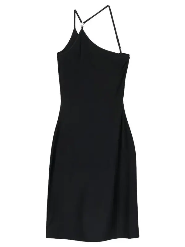 Coperni C-logo One-shoulder Midi Dress - Black