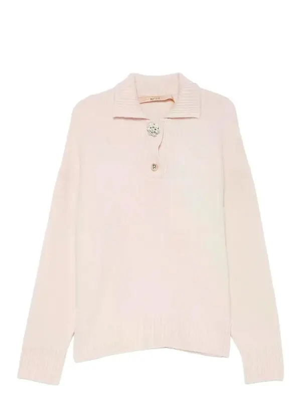 N°21 Crystal-embellished Spread-collar Sweater - Pink