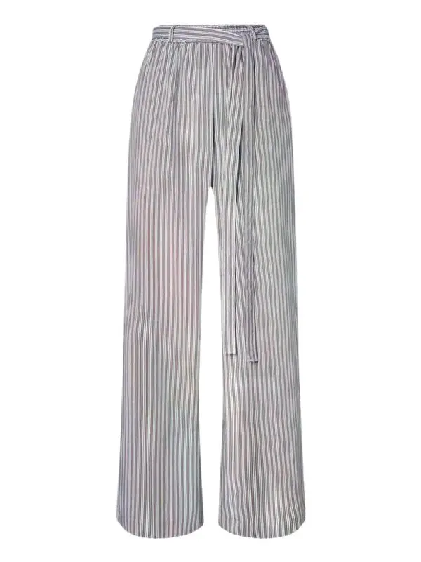 LA PISCINE Striped Tie-waist Trousers - Purple