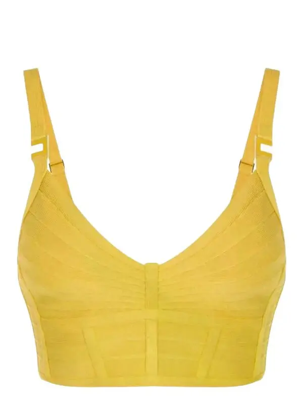 Elisabetta Franchi 3d Knit Crop Top - Yellow