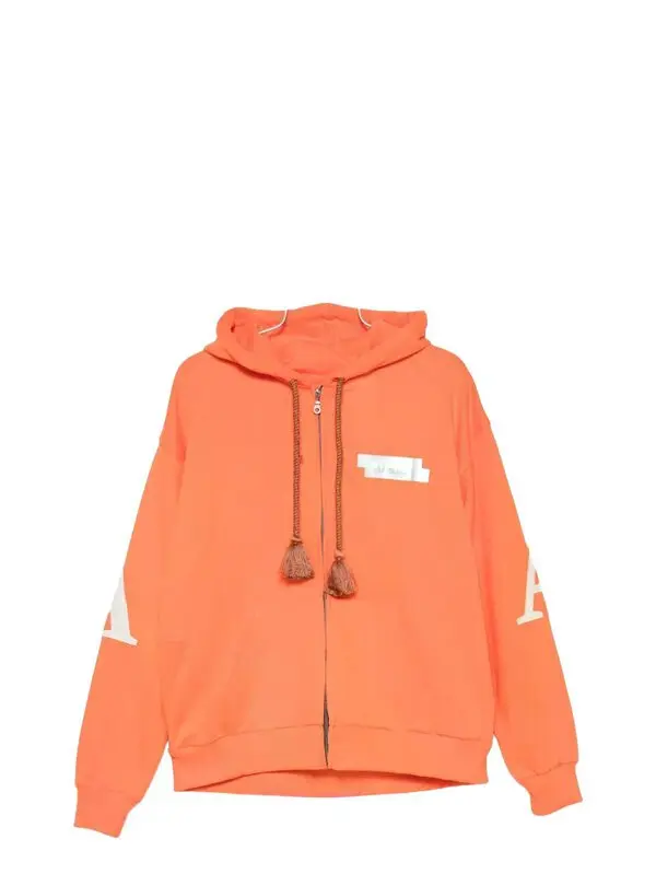 AL AIN Tassel-detail Zip-up Hoodie - Orange