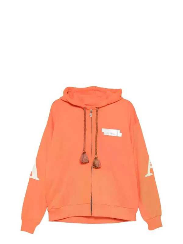 AL AIN Tassel-detail Zip-up Hoodie - Orange