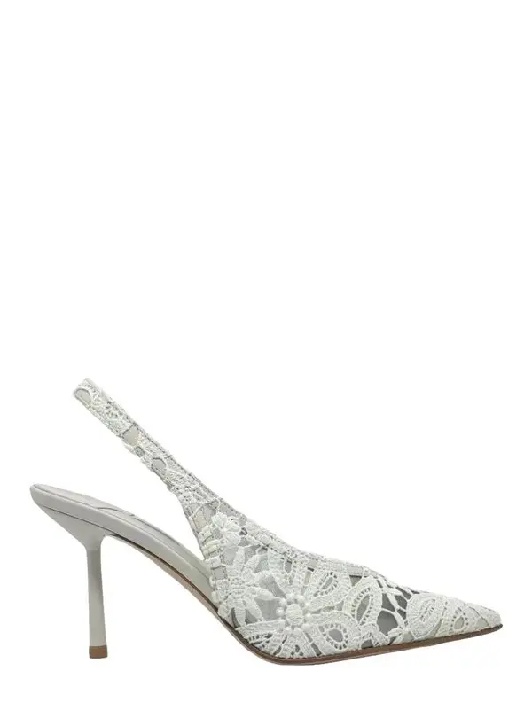 LE SILLA Floral Lace Slingback Pumps - White