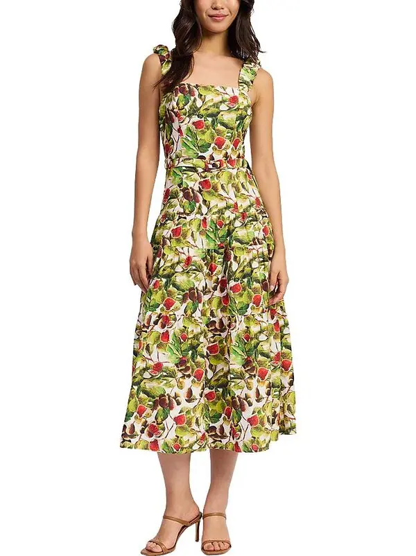 EN SAISON Scottie Printed Midi Dress - White/red/olive