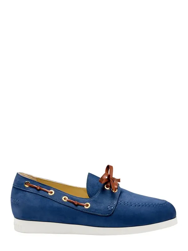 Sarah Flint Boat Shoe - Dusty Blue Nubuck
