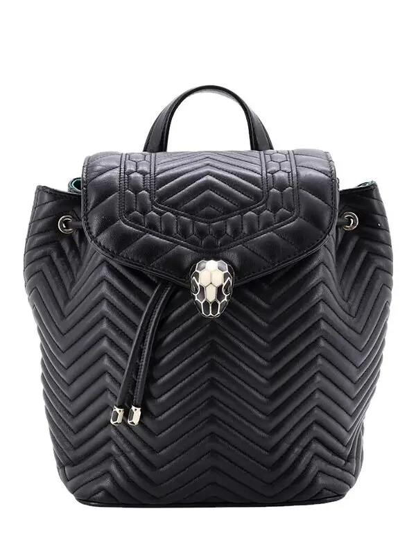 BVLGARI Medium Serpenti Forever Backpack - Black
