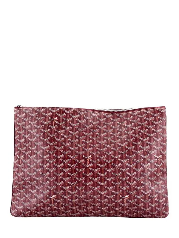 Goyard Gm Senat Zip Pouch Coated Canvas - Red