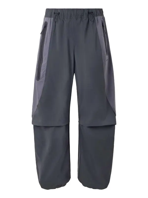 Nike Tech Oversized Wide-leg Colour-block Dri-fit Track Pants - Black
