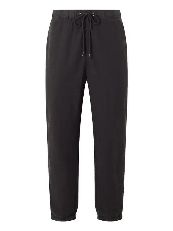 JAMES PERSE Straight-leg Linen-blend Drawstring Trousers - Black