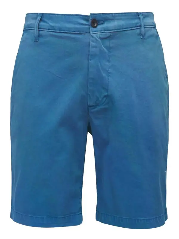 Ag Button-fly Stretch-cotton Shorts - Blue