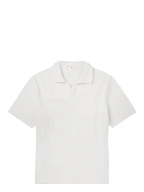 Mr P. Cotton And Silk-blend Terry Polo Shirt - Neutrals