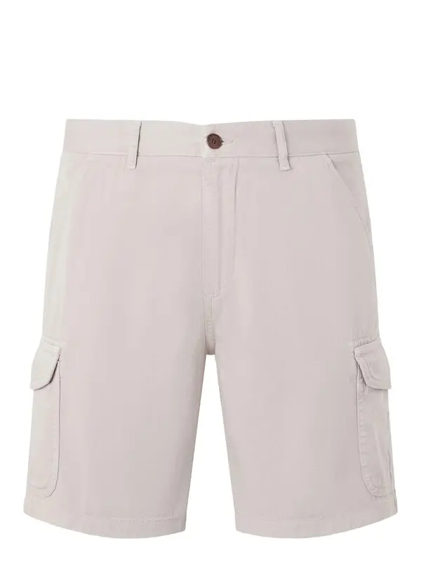 Mr P. Straight-leg Organic Cotton-twill Cargo Shorts - Sand
