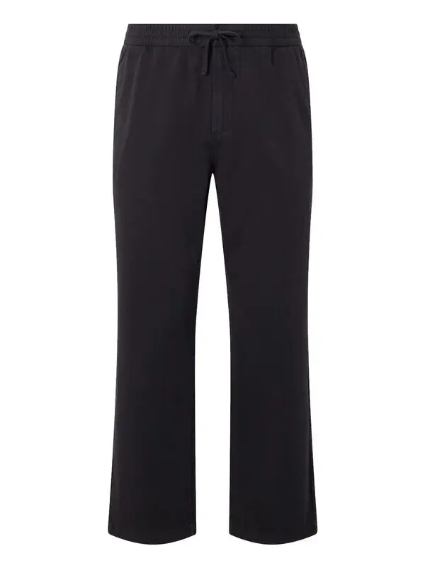 Mr P. Edward Straight-leg Organic Cotton-twill Trousers - Black