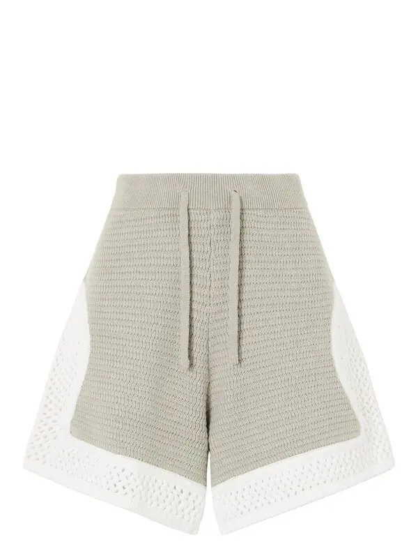Aimé Leon Dore Crocheted Straight-leg Cotton Shorts - Gray