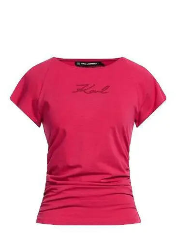 Karl Lagerfeld T-shirt With Appliqués - Magenta
